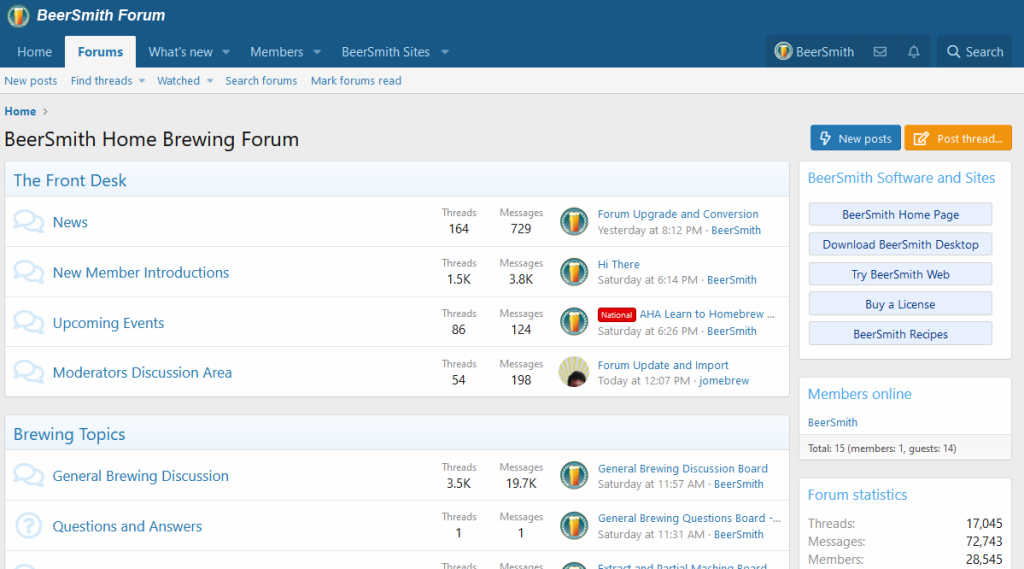 BeerSmith Forum Major Upgrade - Brew Insight
